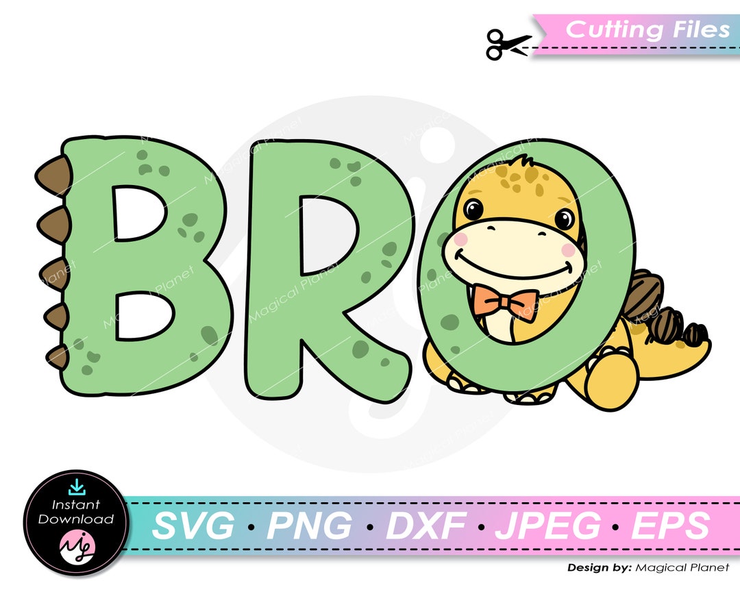 BRO Dinosaurs Stegosaurus SVG Layered Cut File Cute Brother Decaration ...
