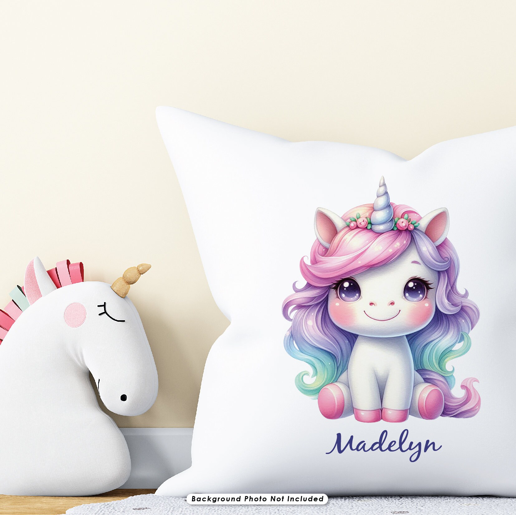Adorable Little Unicorn Clipart, Watercolor Unicorn Illustration ...