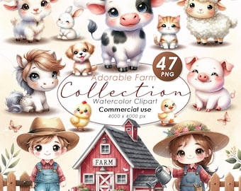 Adorable Little Woodland Animals Clipart, Watercolor Woodland Animals ...