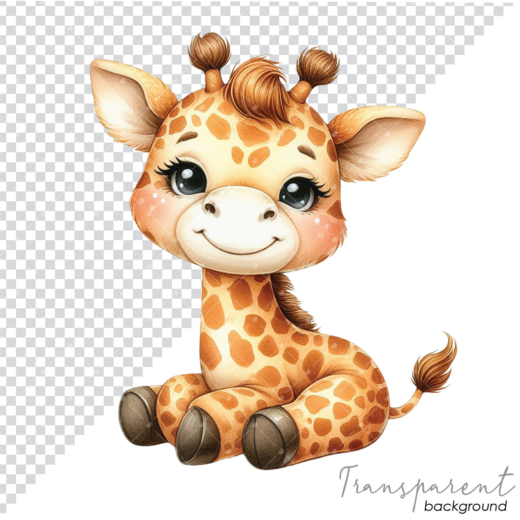 Adorable Little Safari Animals Clipart, Watercolor Safari Animals ...