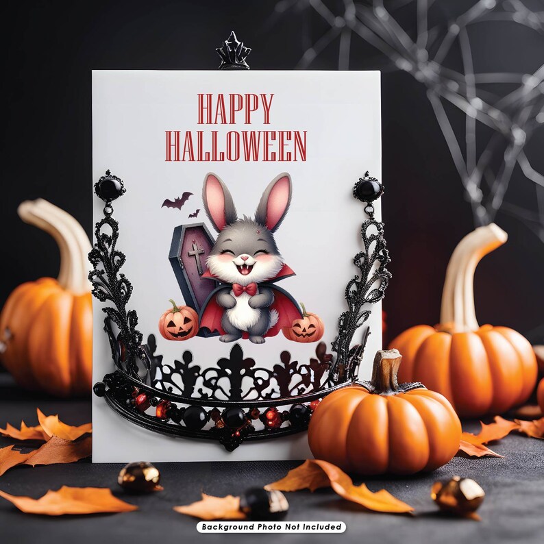 Adorable Bunny Halloween Clipart, Watercolor Bunny Halloween ...