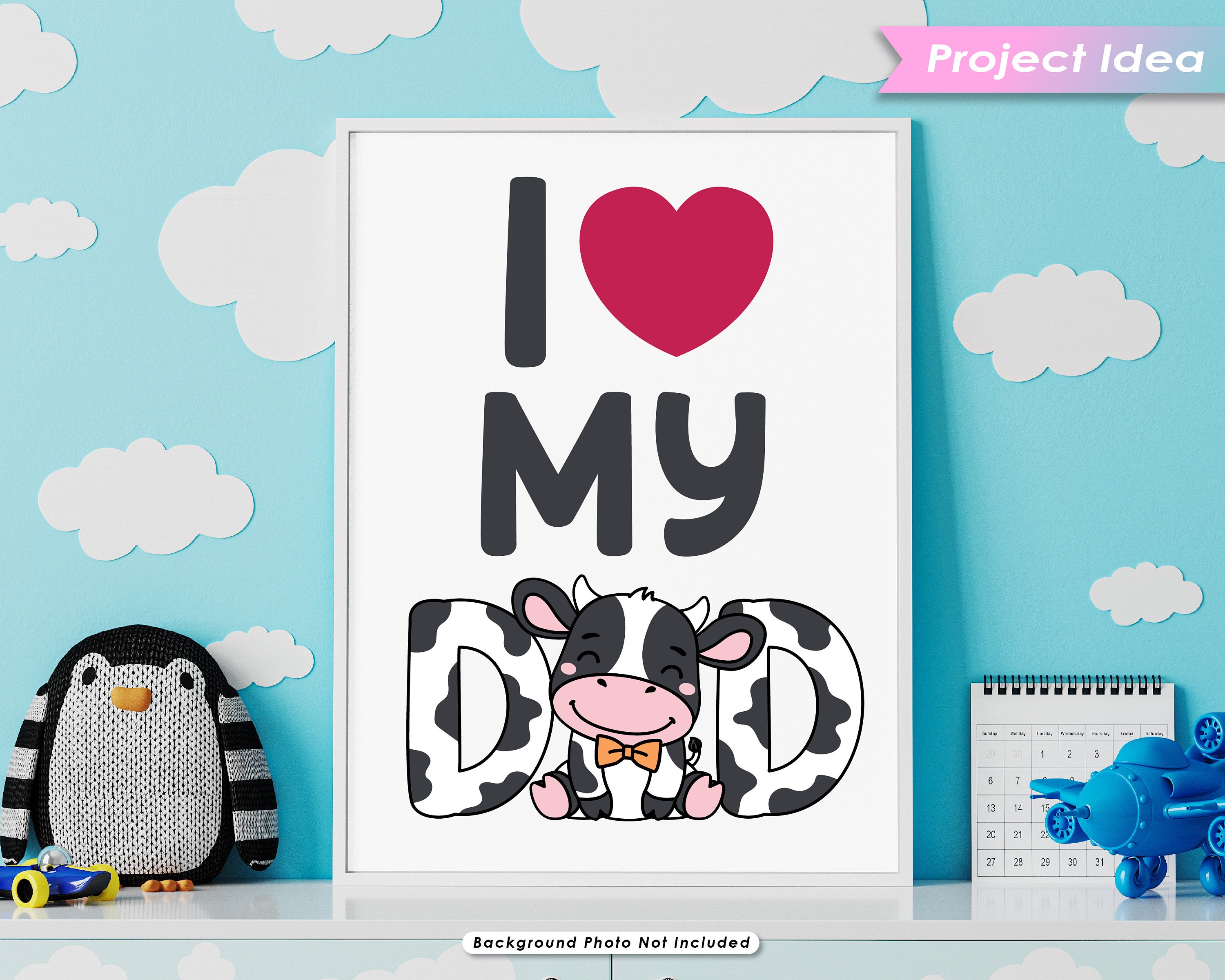 Cute Cow DAD SVG Layered Cut File Svg Cow Dad Svg Cow Dad Shirt Farm ...