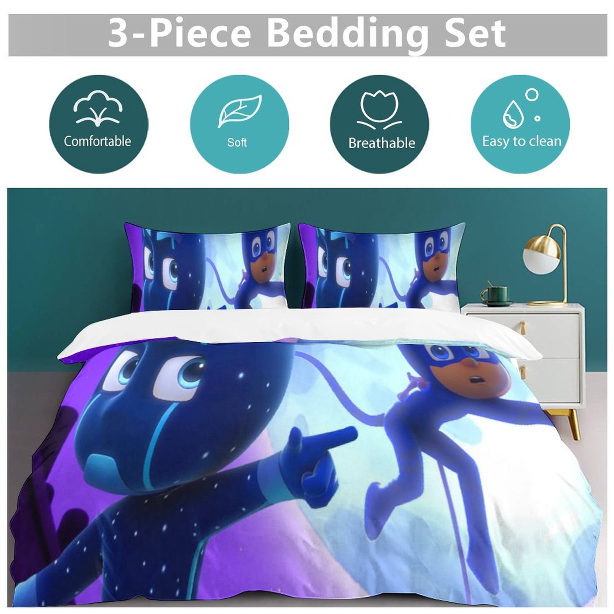 PJ Masks Duvet Cover Pillow Cover Bedding Set sold by Ricardo Pereira ...