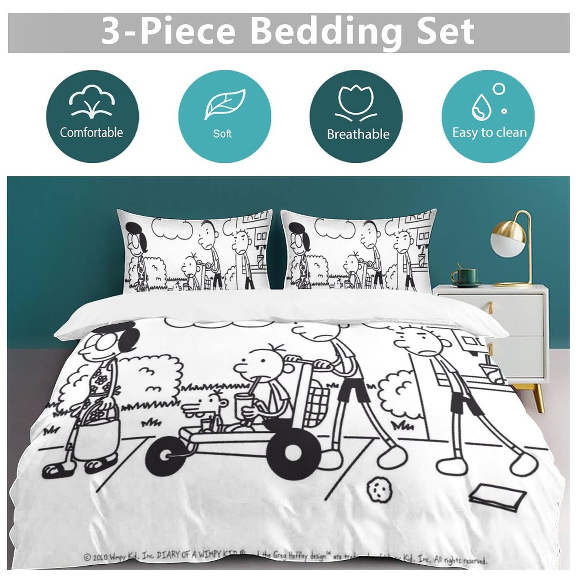 Diary Of a Wimpy Kid Duvet Cover Pillow Cover Bedding Set sold by Jacco ...