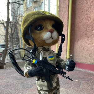 Puss in Boots Ukrainian Military CAT With Radio Station Emotional ...