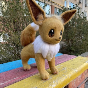 Eevee Big Size Felted Toy Cartoon Character Pokemon Pokedex - Etsy