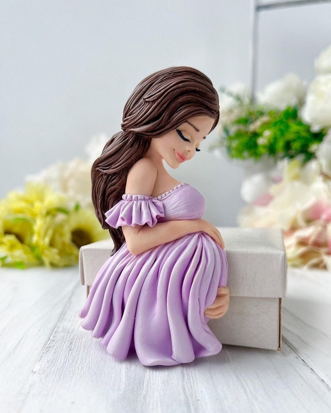 Pregnant Girl Silicone Mold: Fondant Cake Topper, Chocolate Candy Decor ...