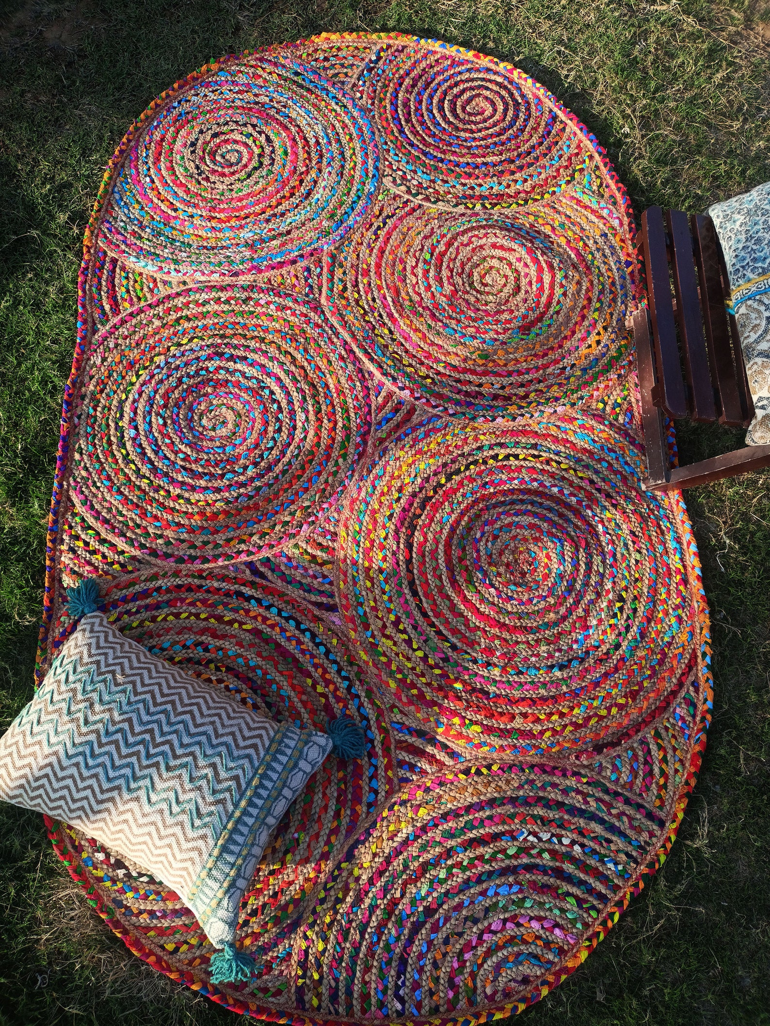 4x6, 6x9 Natural Jute Chindi Area Rug, Jute Sisal Rug, Bohemian Decor ...