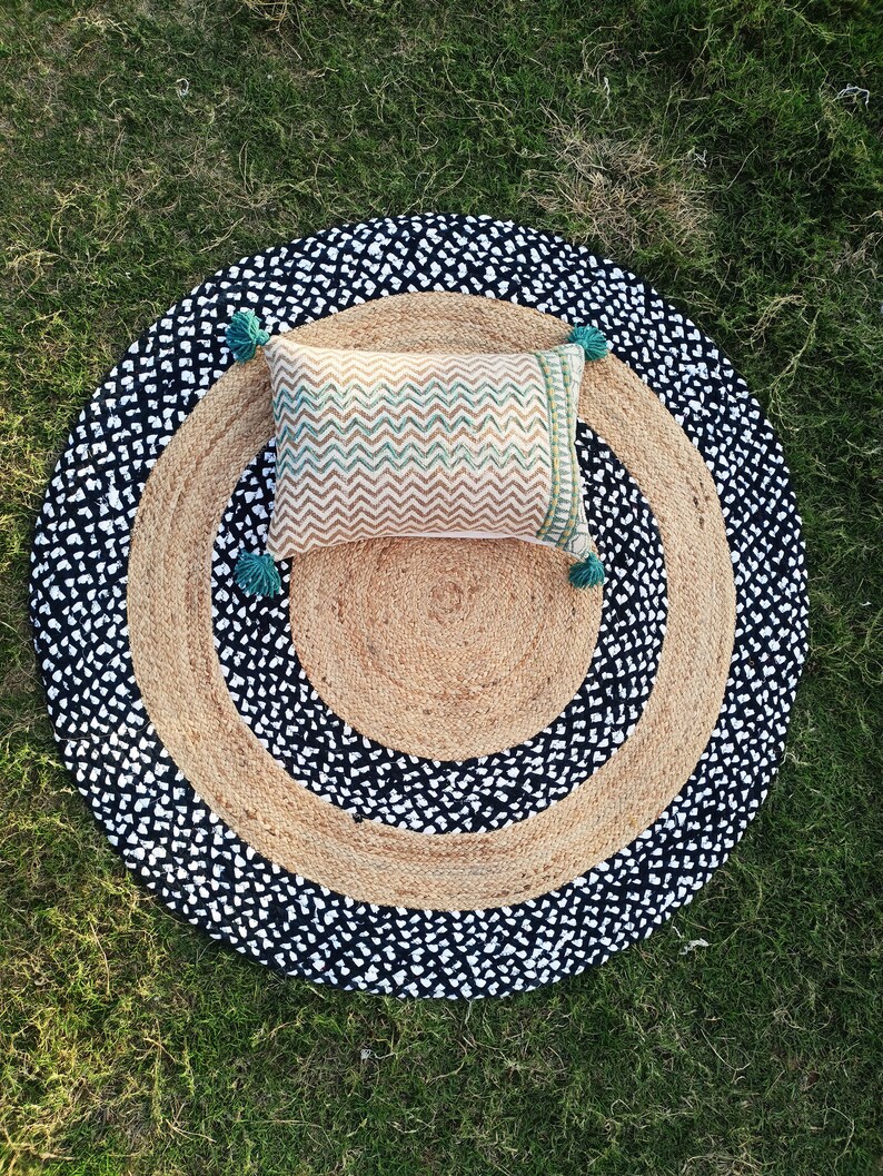 4x4, 5x5, 6x6, 7x7, Jute Braided Round Rug Natural Fiber Rug, Handmade ...