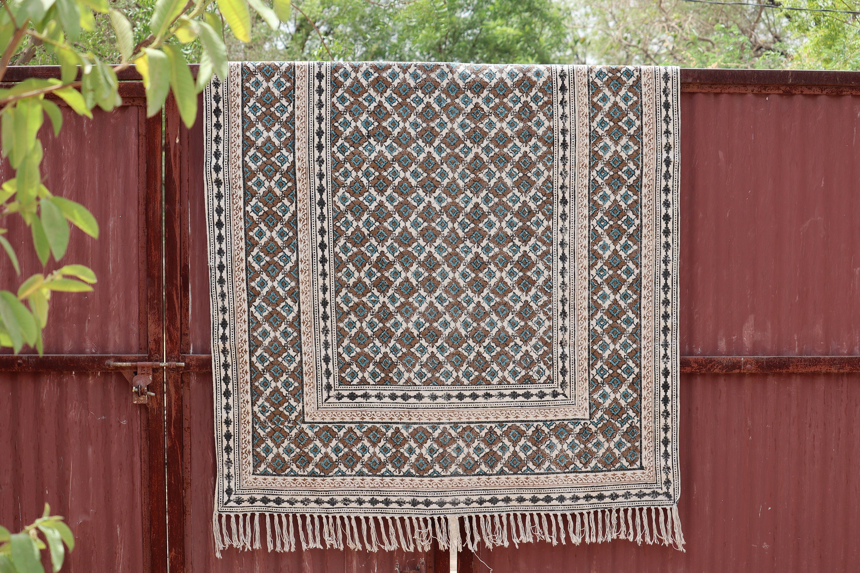 8x10 Ft Indian Dari Rug Handblock Printed Rug Cotton Rug - Etsy