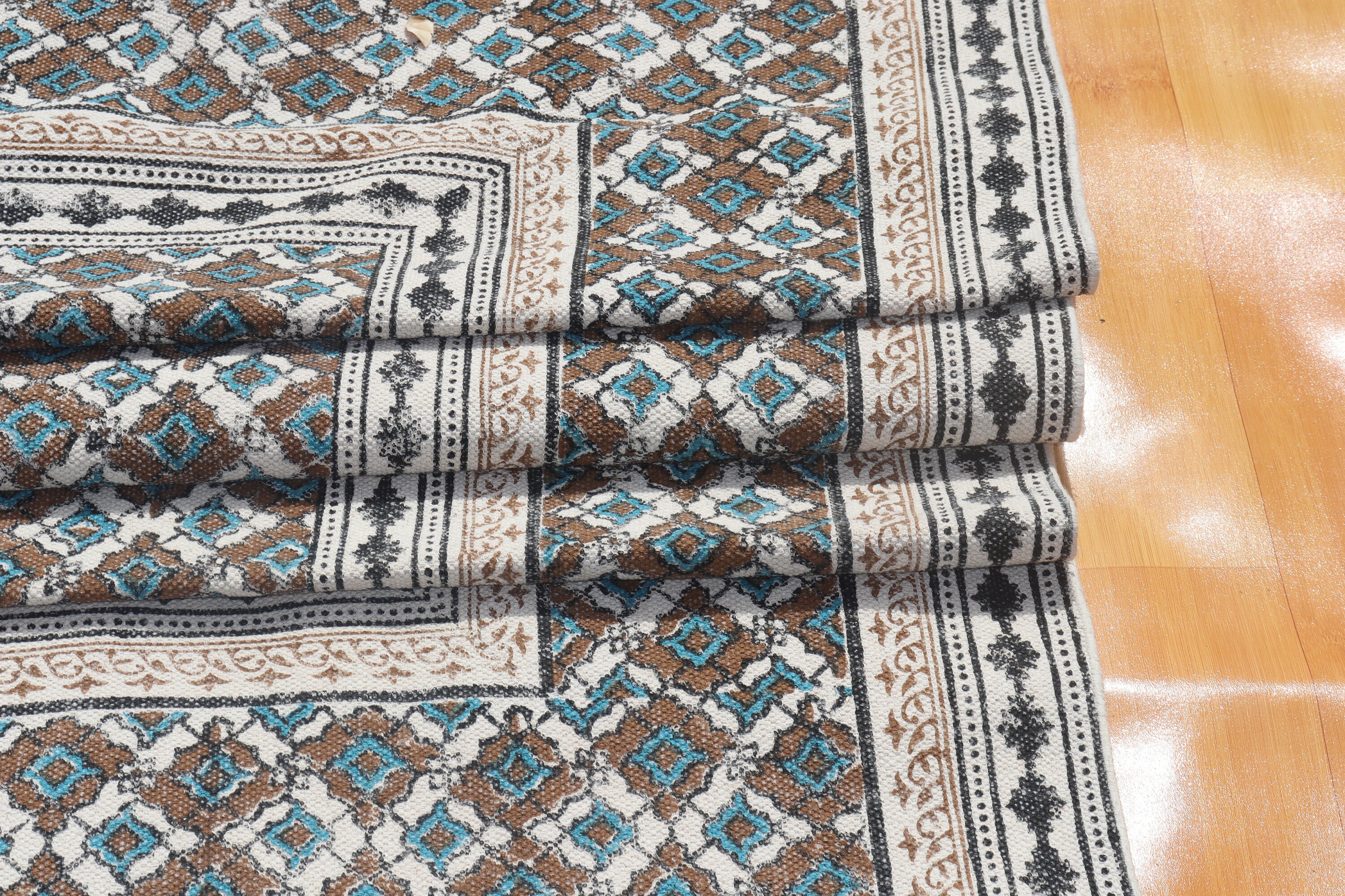 8x10 Ft Indian Dari Rug Handblock Printed Rug Cotton Rug - Etsy