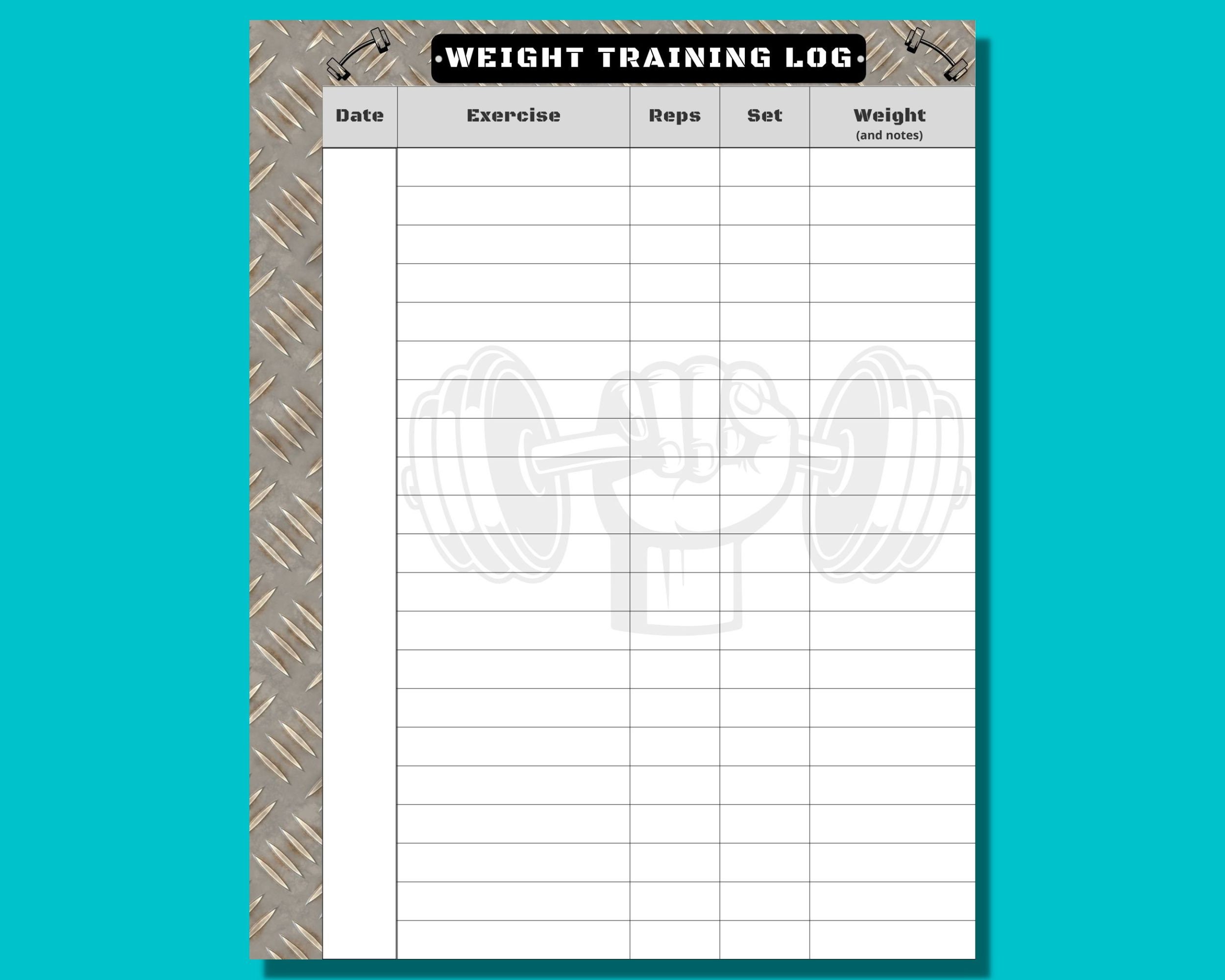 Weight Lifting Workout Sheets
