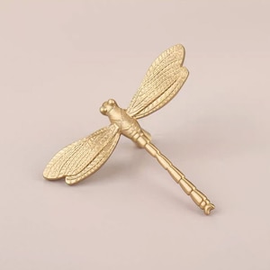 Brass Dragonfly Cabinet Knobs Pulls Gold Insect Dresser - Etsy