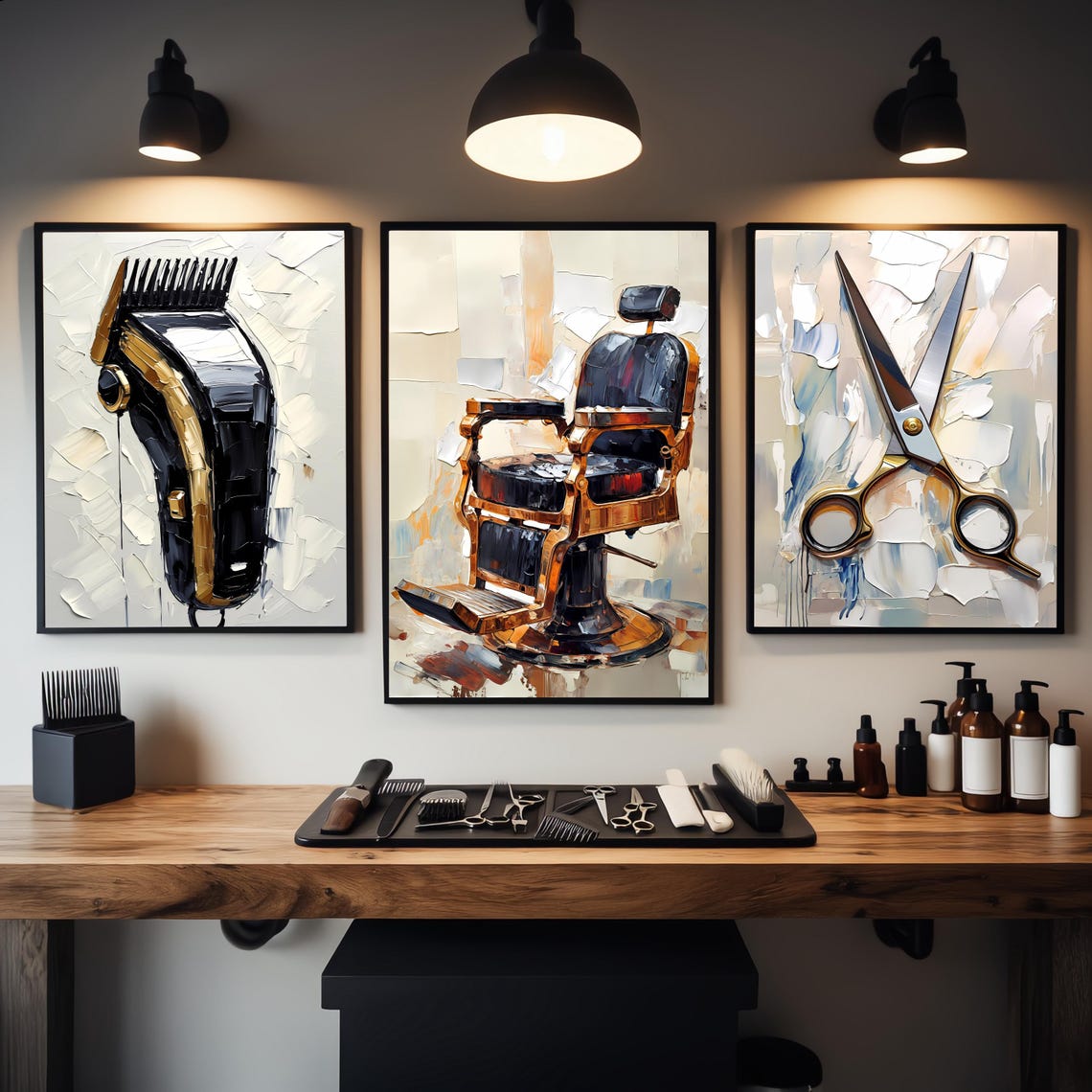 Barber Shop Digital Wall Art 3 Set | Hairstylist Salon Decor | Vintage ...