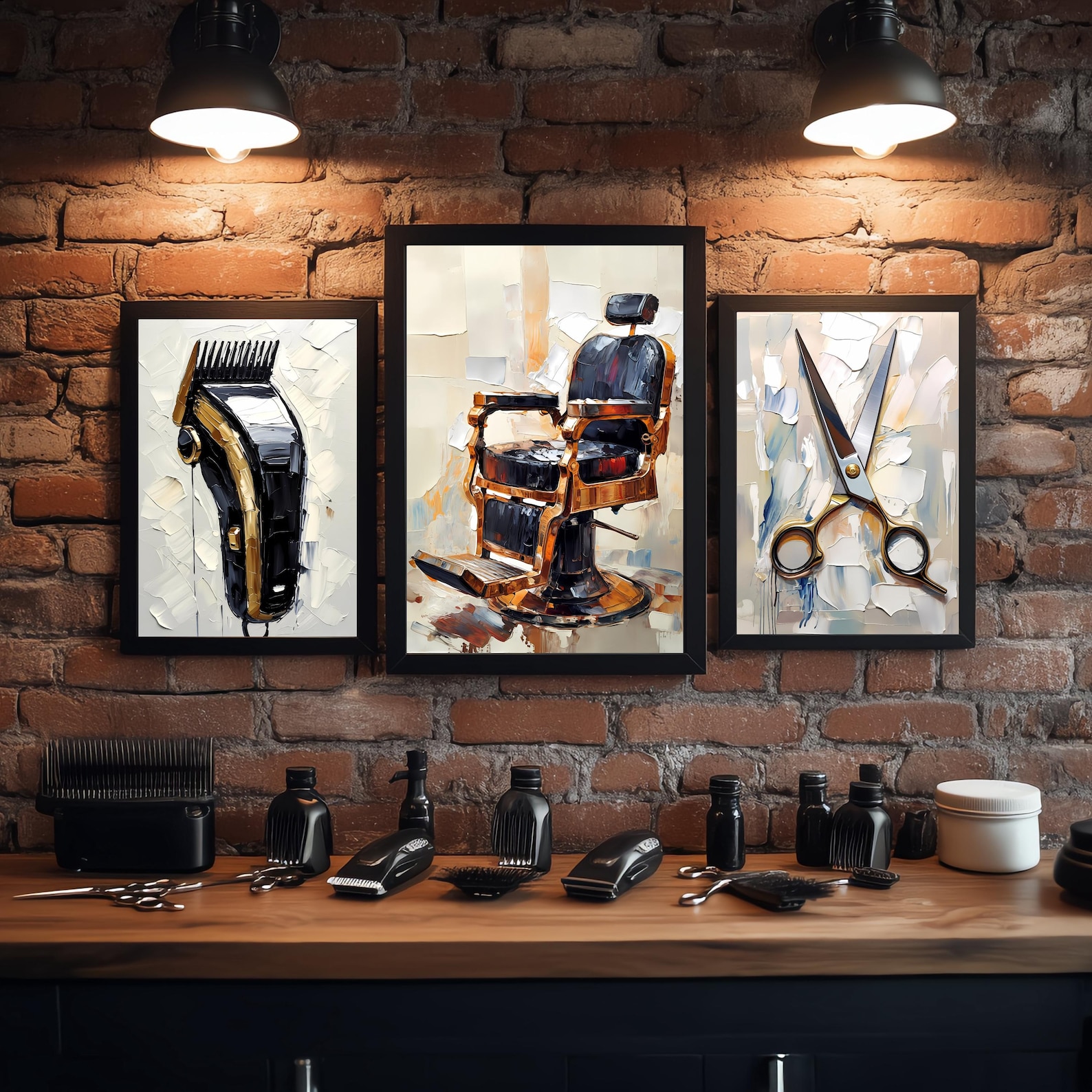 Barber Shop Digital Wall Art 3 Set | Hairstylist Salon Decor | Vintage ...