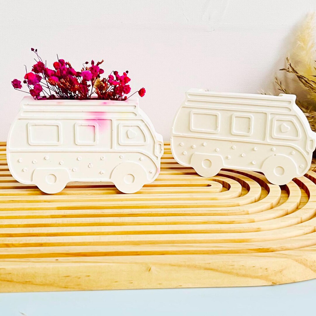 Silicone Mold School Bus, Mini Flower Holder, Vase, Decorative Bus ...