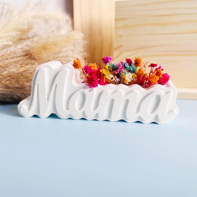 Silicone Mold Mama, Dried Flower Vase, Flower Holder, Casting Mold Mom ...