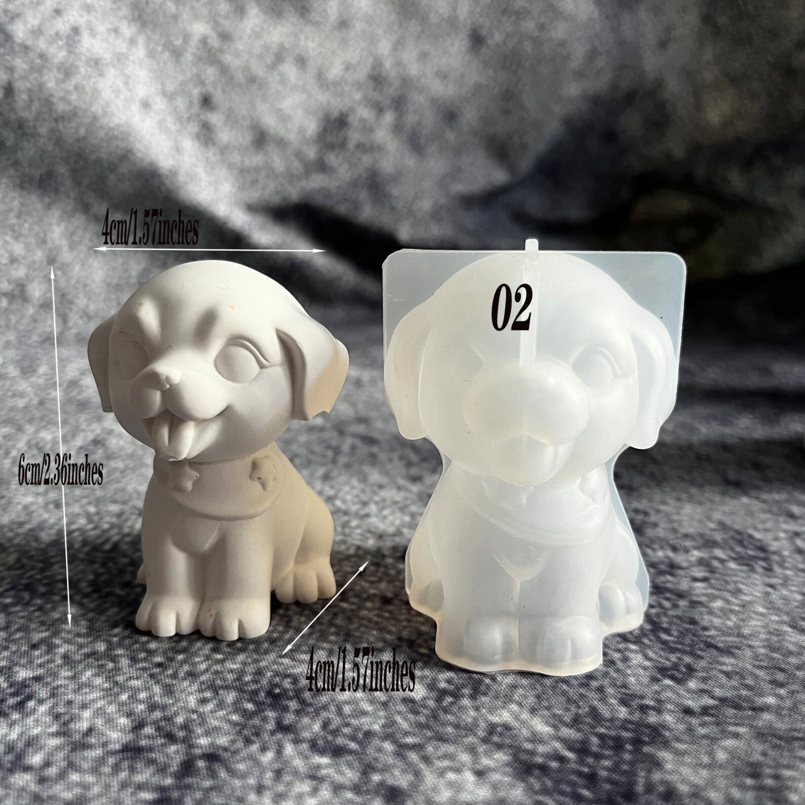 3D Dog Silicone Mold, Small Dog Silicone Mold, Concrete Dog Mold ...
