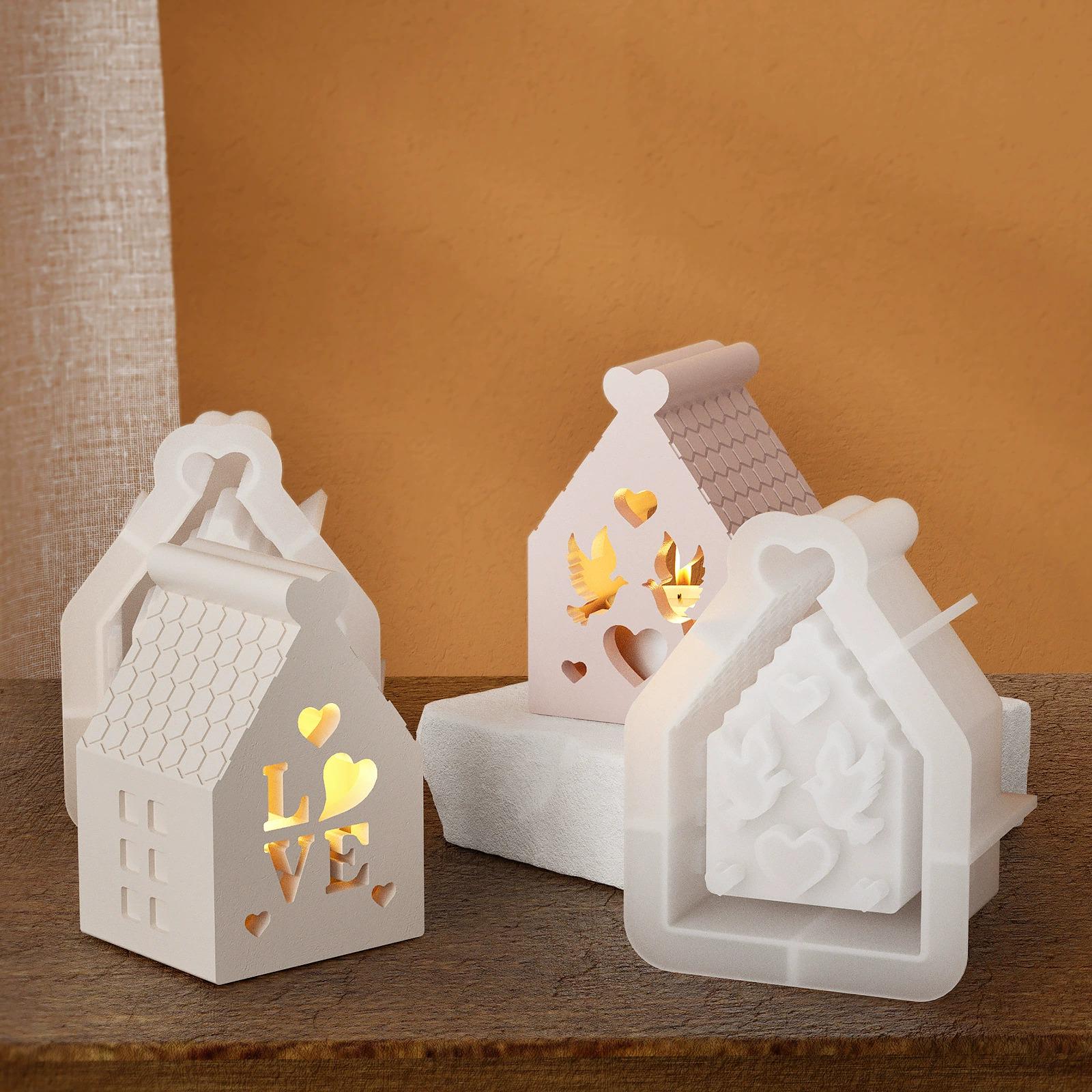Silicone Mold House, Dove, Love, Lantern, Shadow Box, Casting Mold for ...