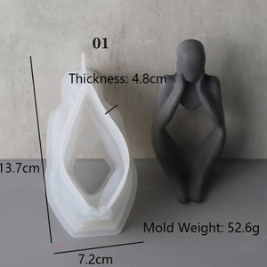 3d Human Body Silicone Mold Aromatherapy Plaster Meditation Craft Gift ...