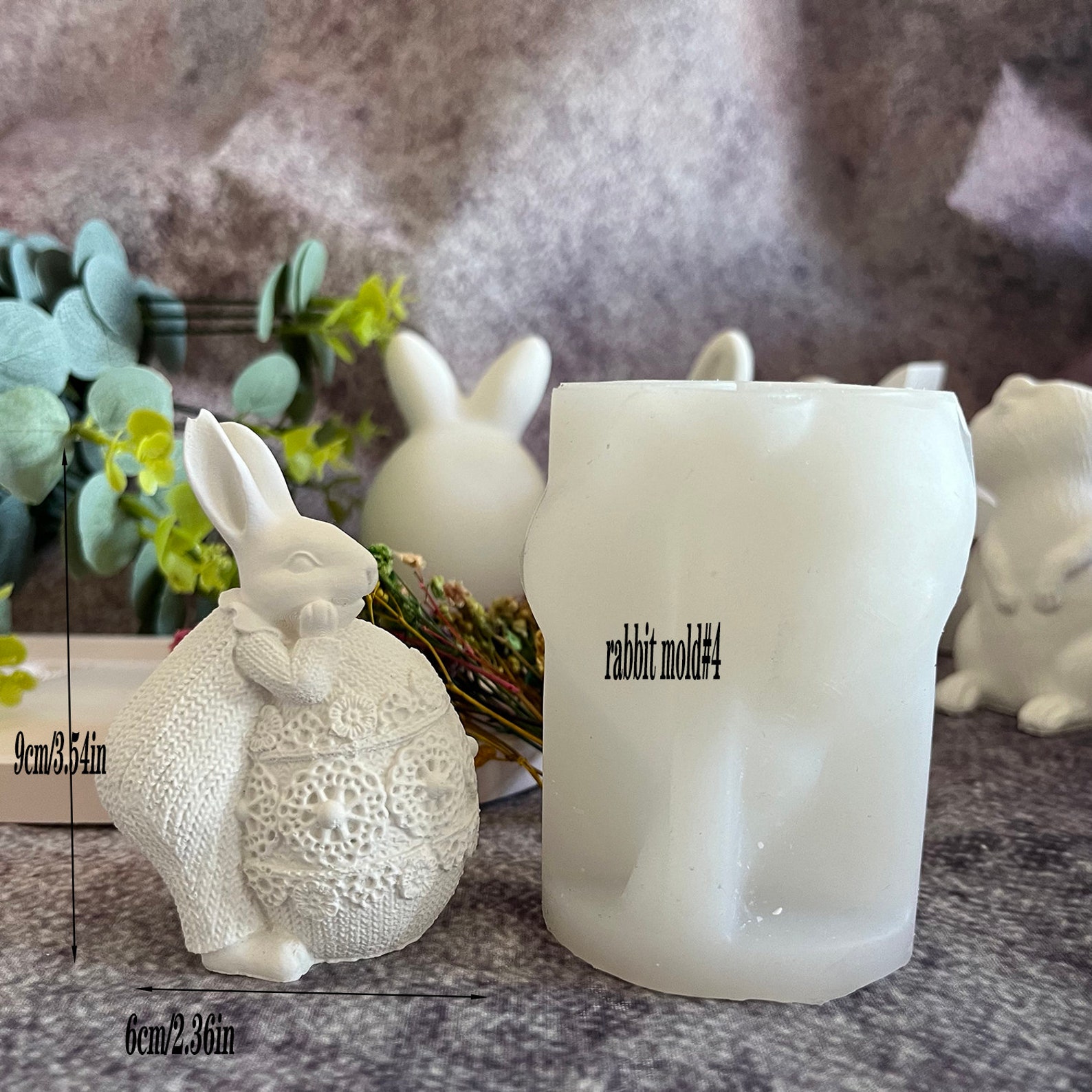 A Pair of Rabbits Silicone Mold Rabbit Mold Bunny Rabbit Mold Rabbit ...