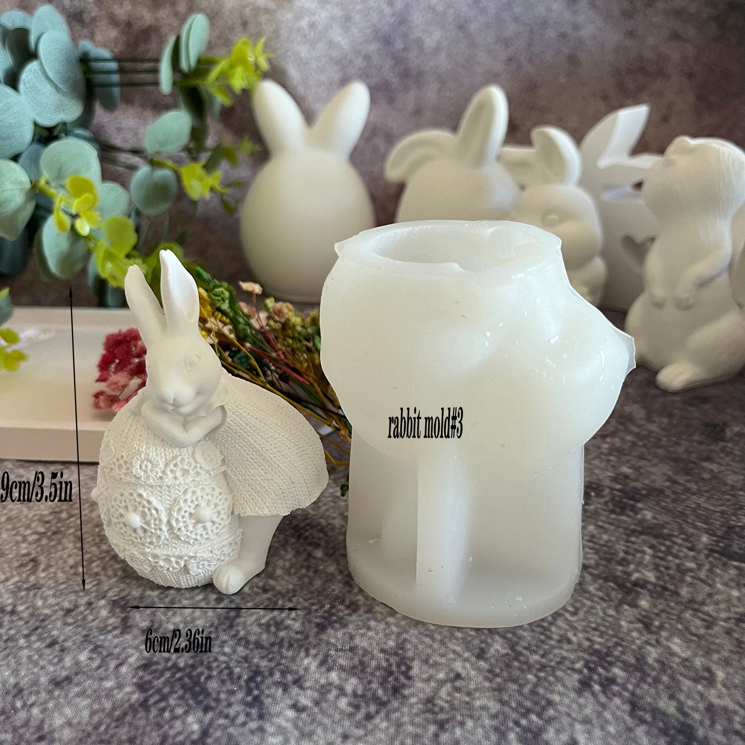 A Pair of Rabbits Silicone Mold Rabbit Mold Bunny Rabbit Mold Rabbit ...