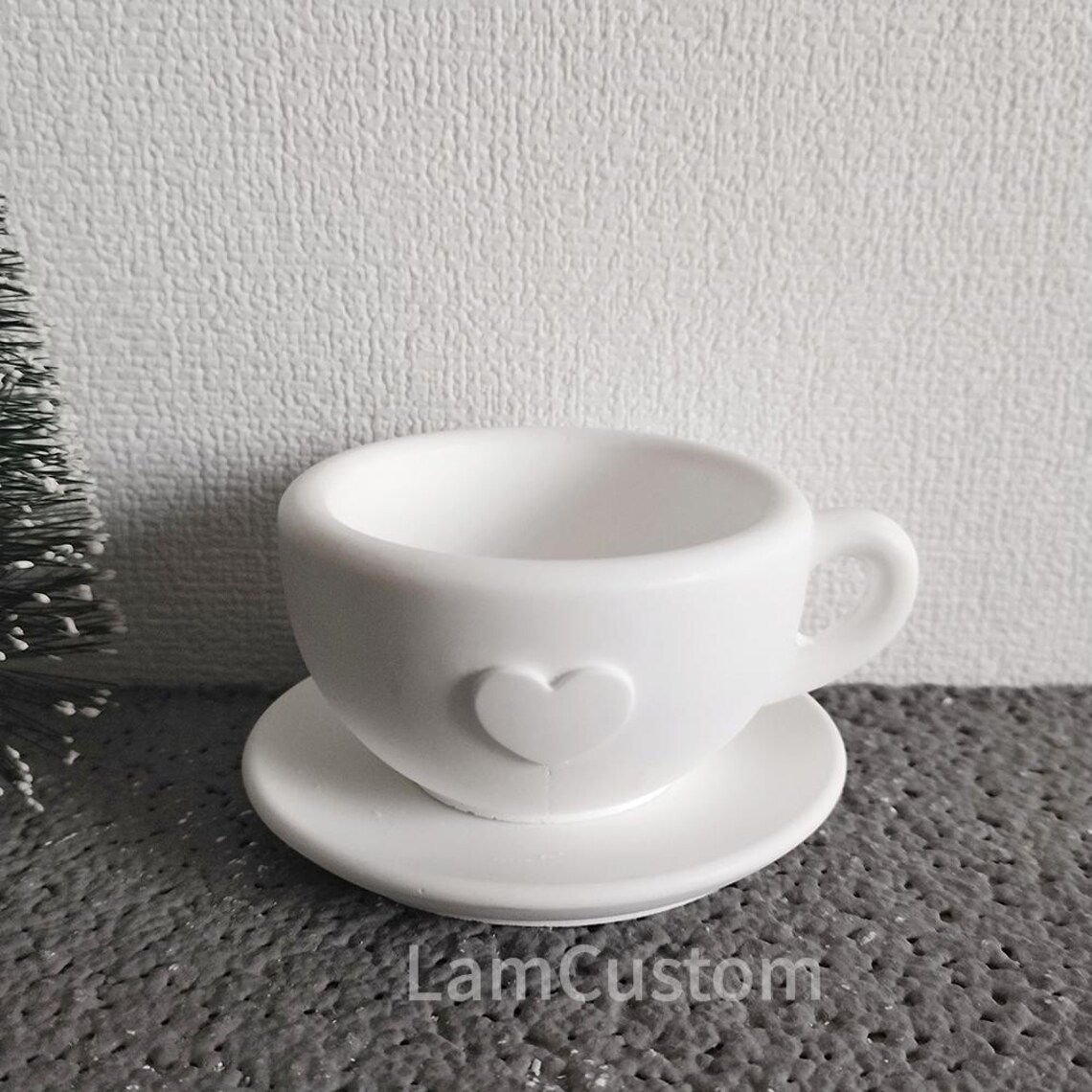 Cute Coffee Cup Silicone Mold, Casting Molds Cup With Plate, Candle ...