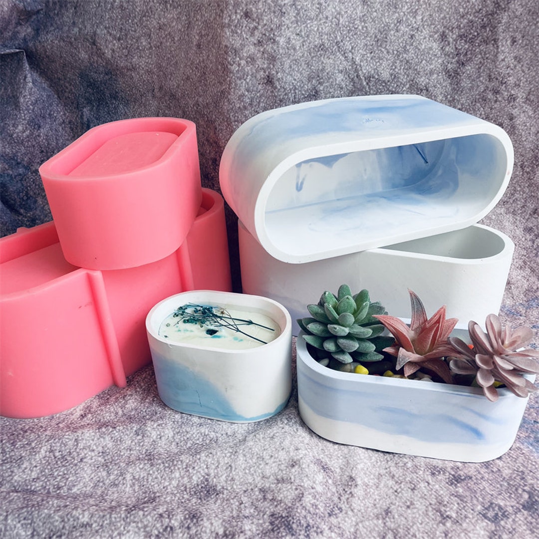 Moule en silicone pour pot de fleurs ovale Jumbo, bricolage fait à la ...