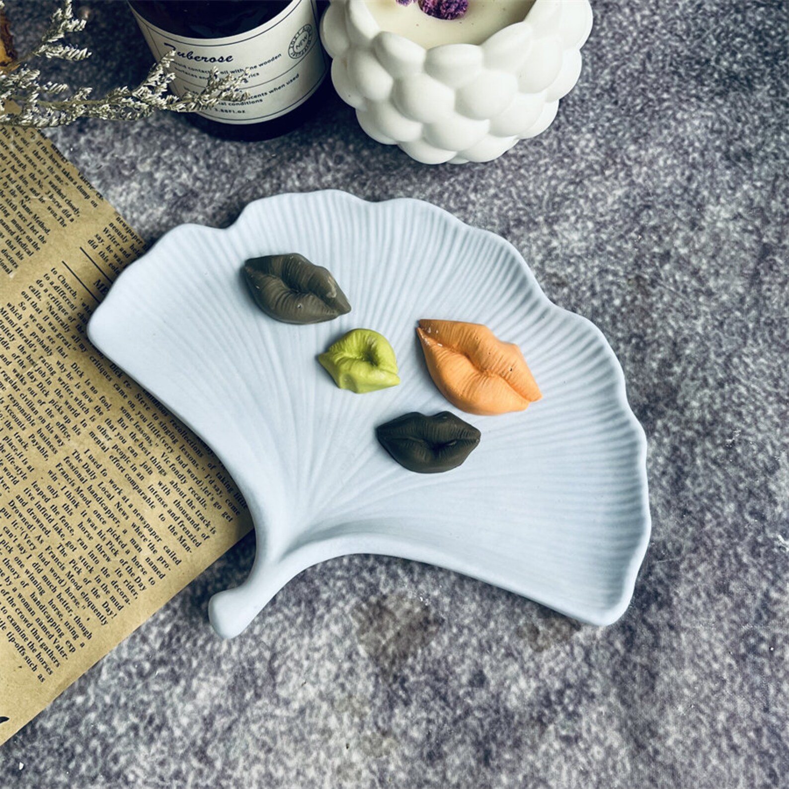 Ginkgo Tree Leaf Trinket Tray Silicone Mold - DIY Handmade Epoxy Resin ...