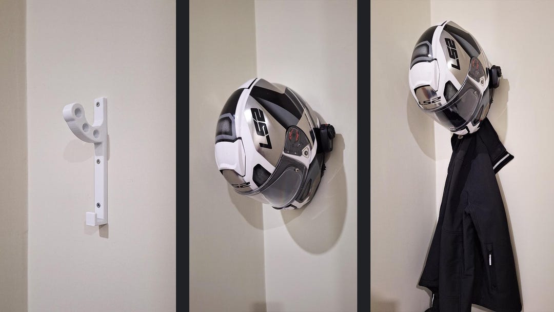 Wall-mounted Motorcycle Helmet and Jacket Hanger Holder 3D Stl - Etsy