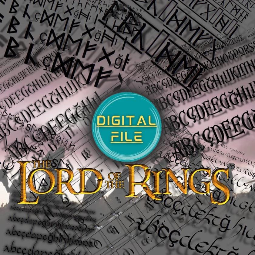 Lord of the Rings Letter Font Bundle, Aniron Font, Elf Font, Elvish ...