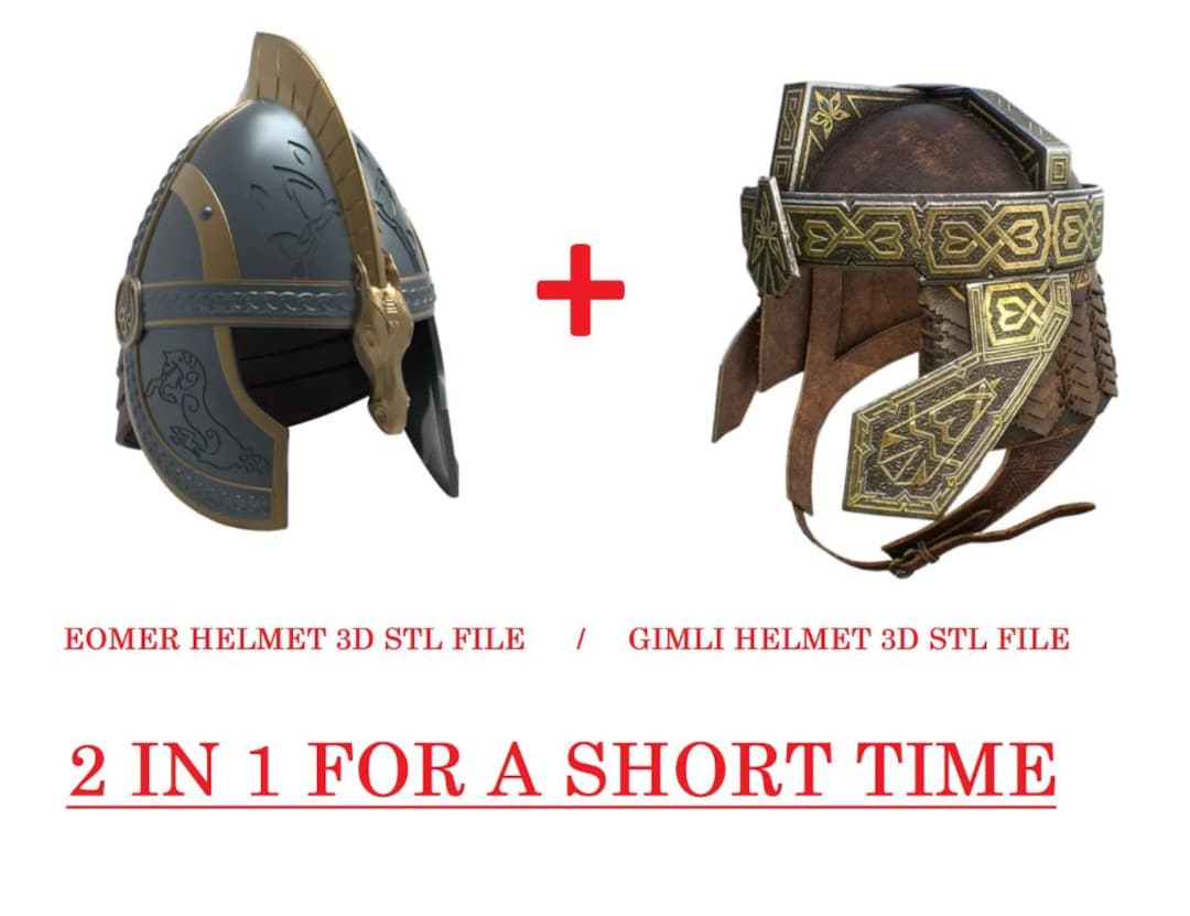 Lord of the Rings Helmet 3D STL: Gimli & Eomer Cosplay Armor (digital ...