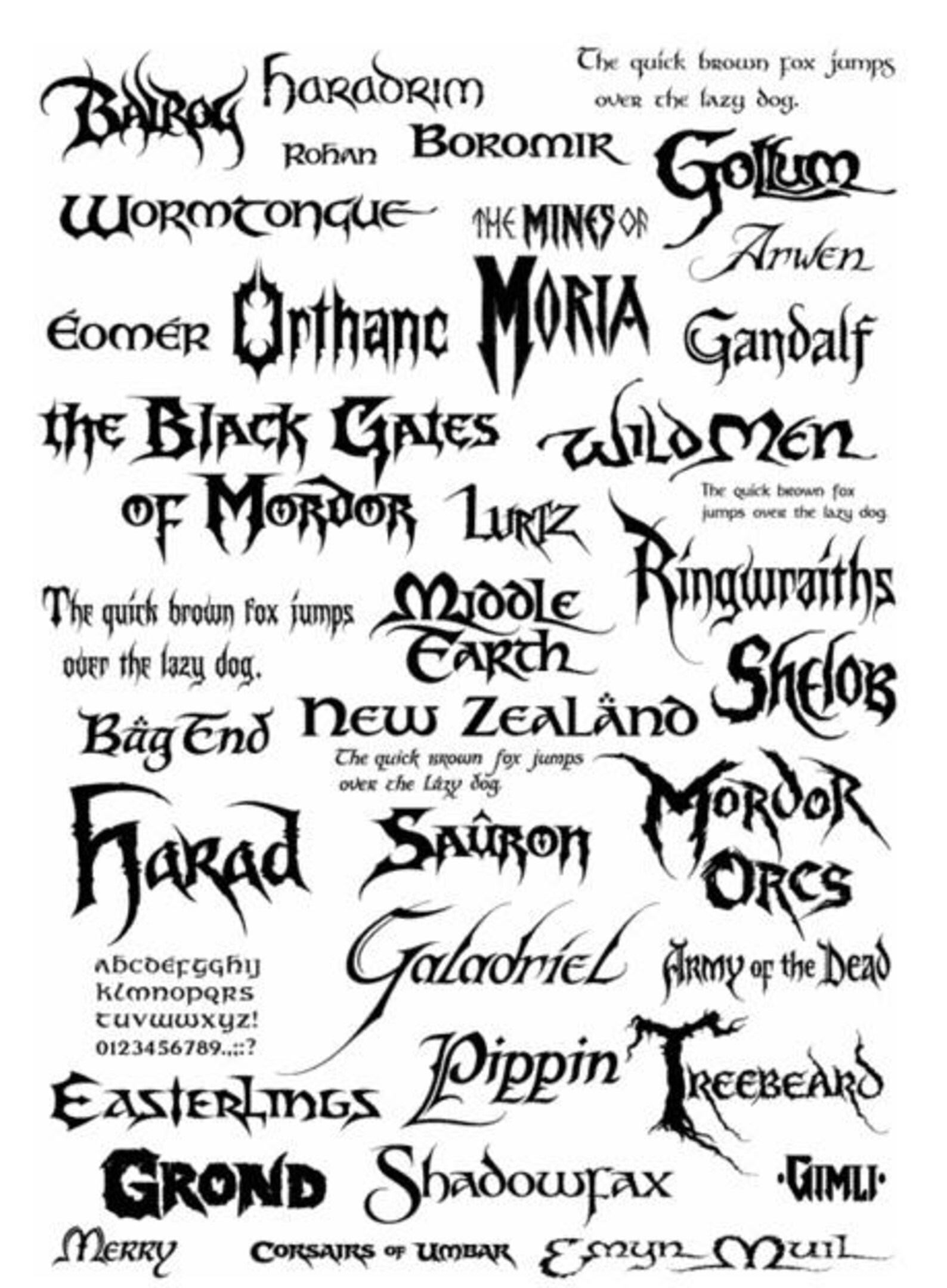 Lord of the Rings Letter Font Bundle, Aniron Font, Elf Font, Elvish ...