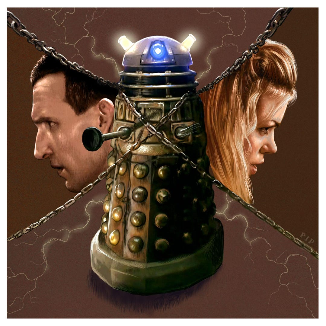 Doctor Who Print - Dalek | 148mm Square | 9th Doctor | Christopher ...