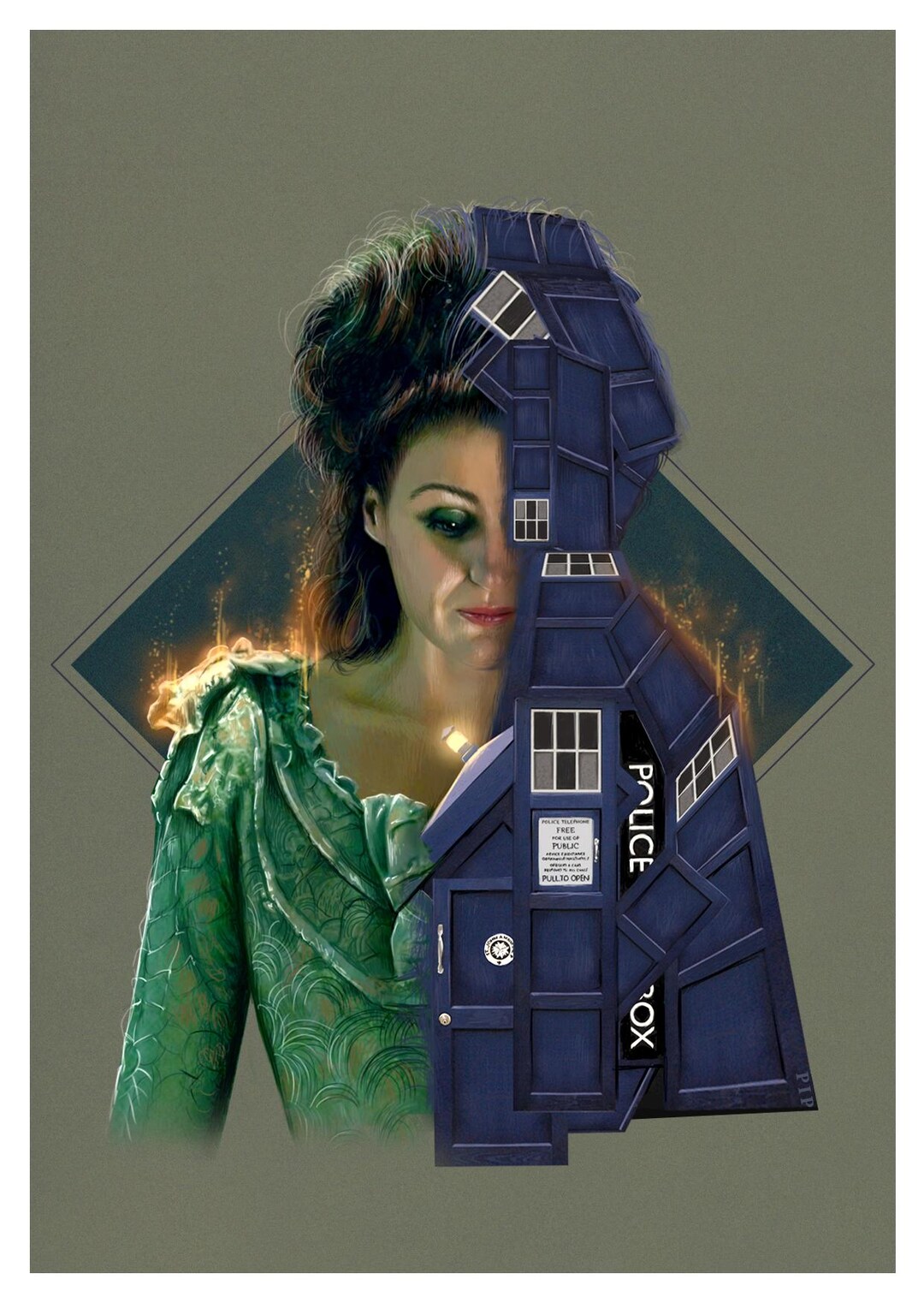 Doctor Who Art Postcard the Doctor's Wife 11th Doctor Matt Smith Amy ...