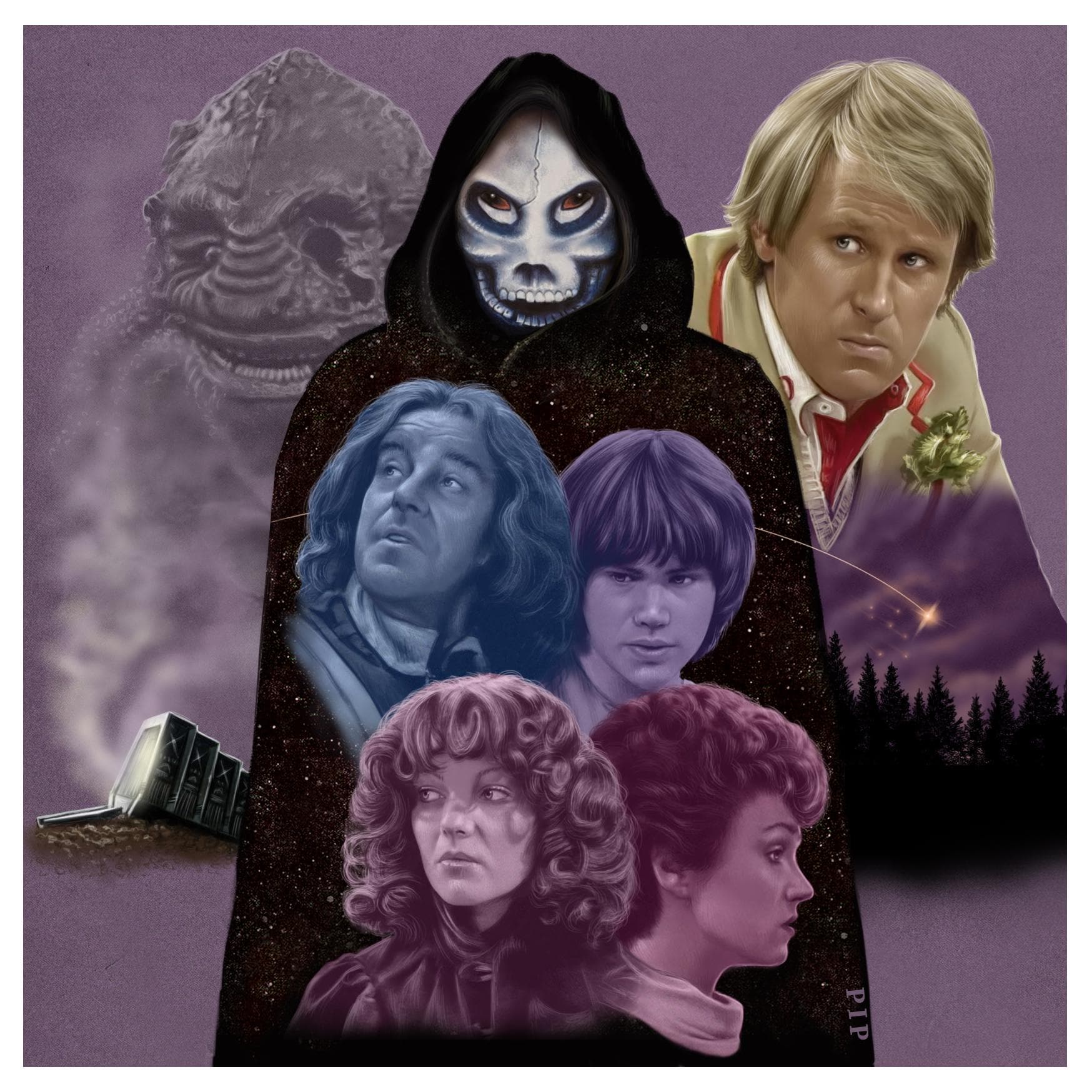 Doctor Who Print - the Visitation | 148mm Square | 5th Doctor | Peter ...