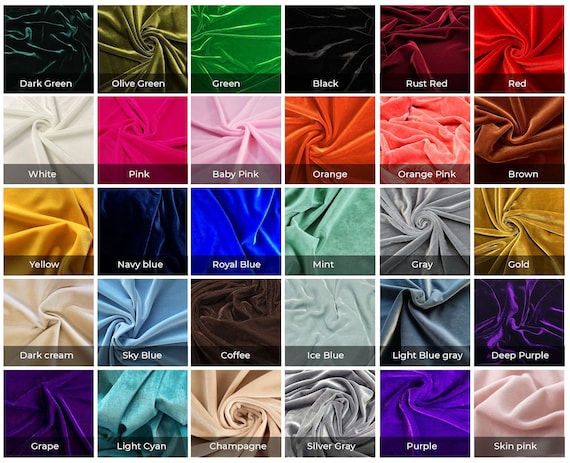 Multi Color Silk Velvet Fabric Velvet Silk Fabric Plain - Etsy