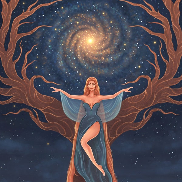 IPhone Ancient Goddess Phone Wallpaper, Celestial Witch Lockscreen, Sea Witch Lockscreen, Divine ...