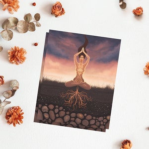 Yoga Pose Divine Feminine Card Print, Wicca Altar Mini Print, Occult ...