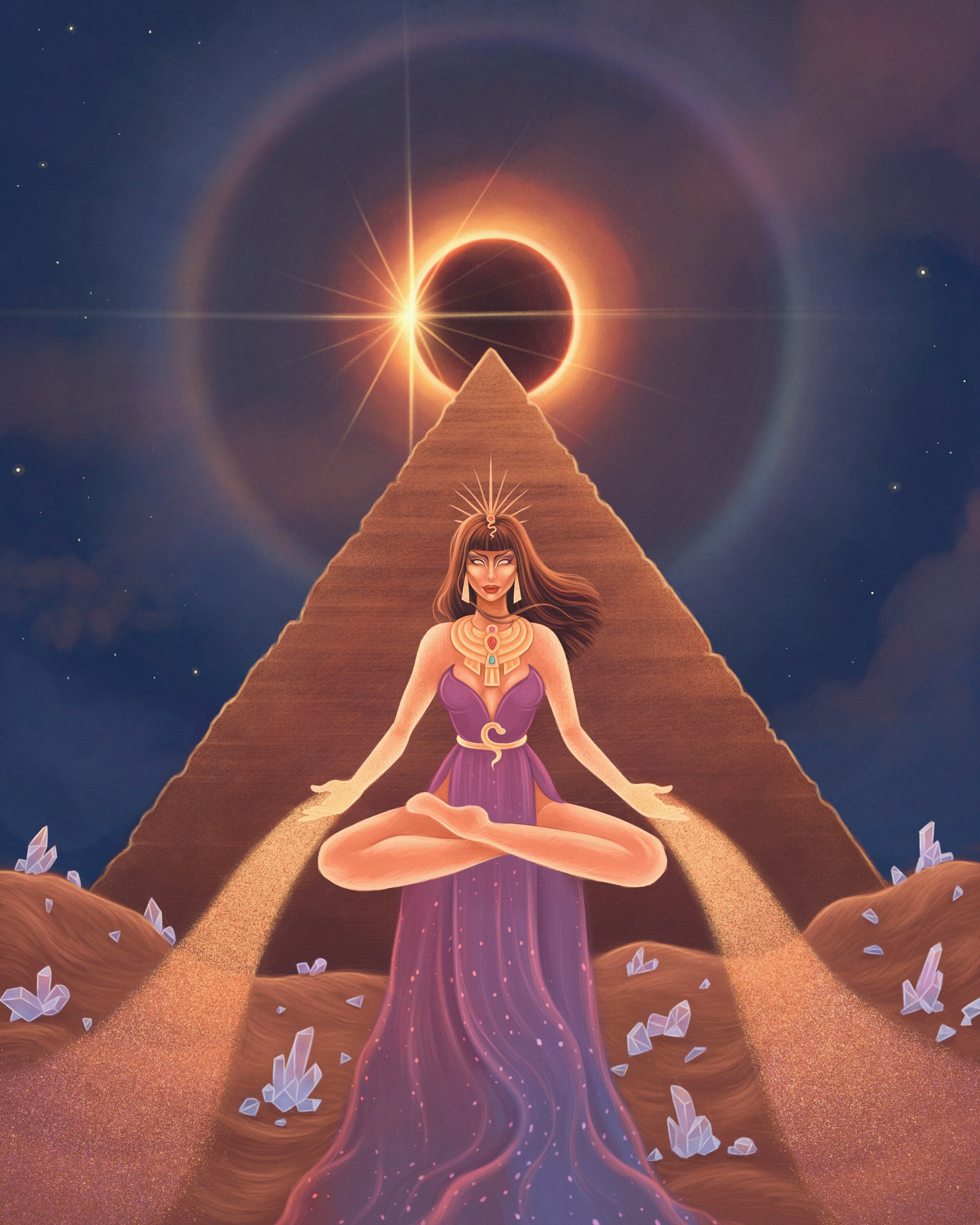 Divine Feminine Eclipse Art: Mystical Goddess Print (digital Download ...