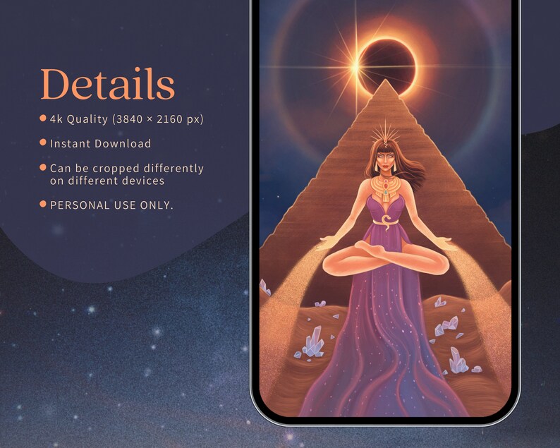 Ancient Eclipse Goddess Phone Wallpaper, iPhone Celestial Witch ...