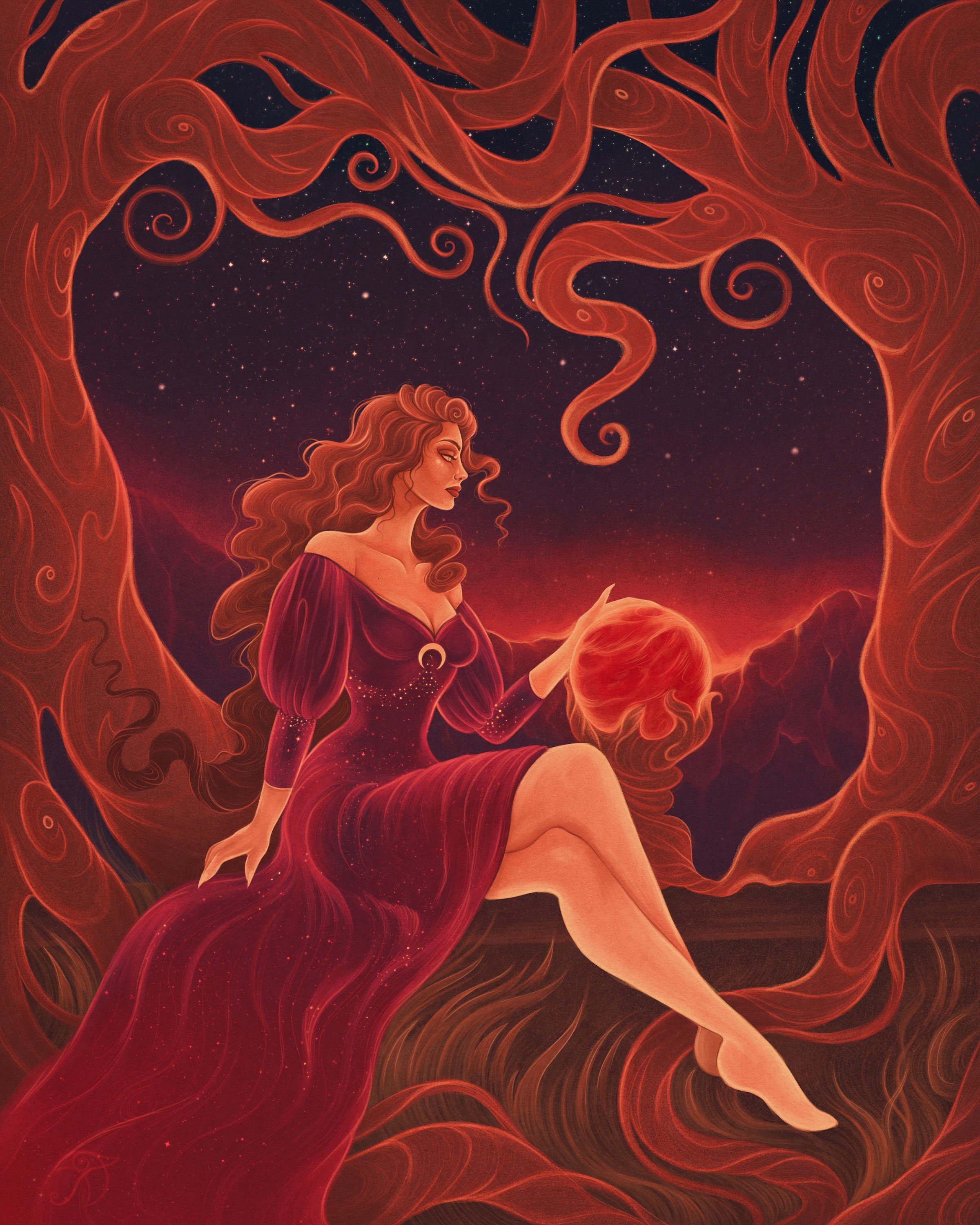 Magic Woman Wall Art Divine Feminine Witch Art Print Witchy Etsy