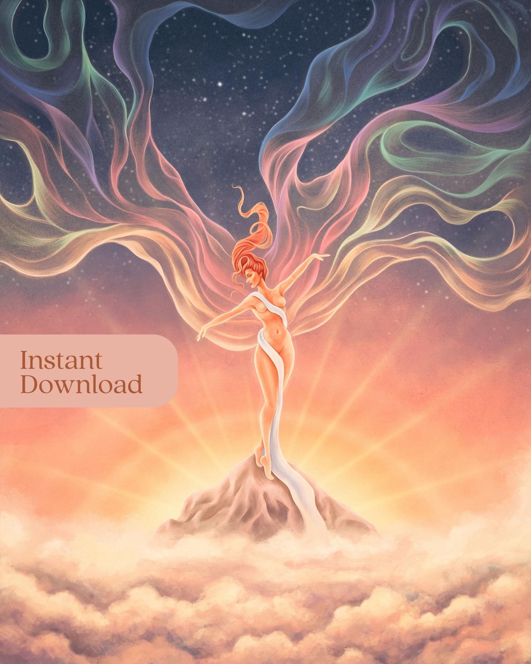 Air Element Goddess Print: Spiritual Zodiac Art (digital Download) - Etsy