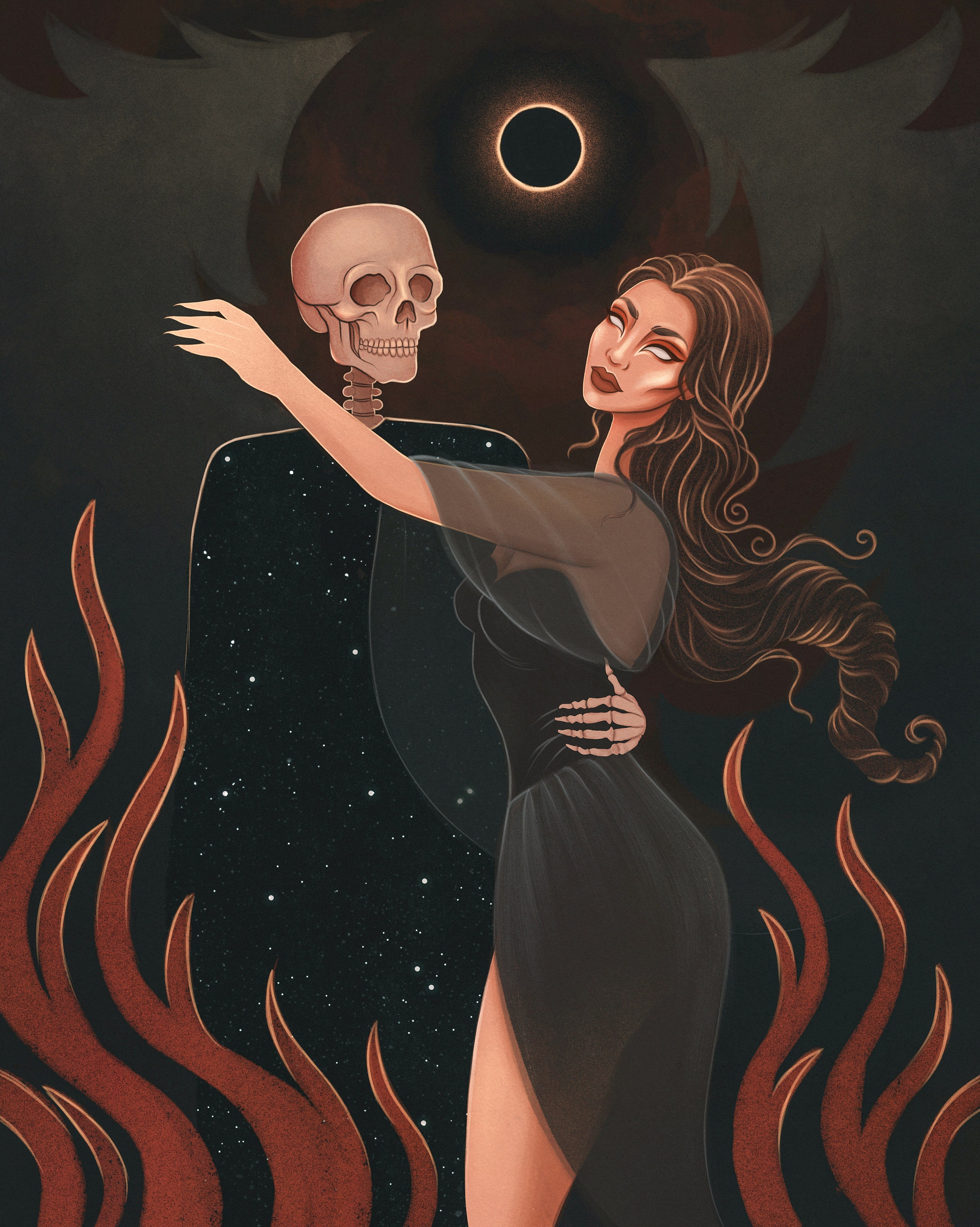 Dance Macabre Art Print, Occult Decor, Mystical Wall Art, Witchy ...