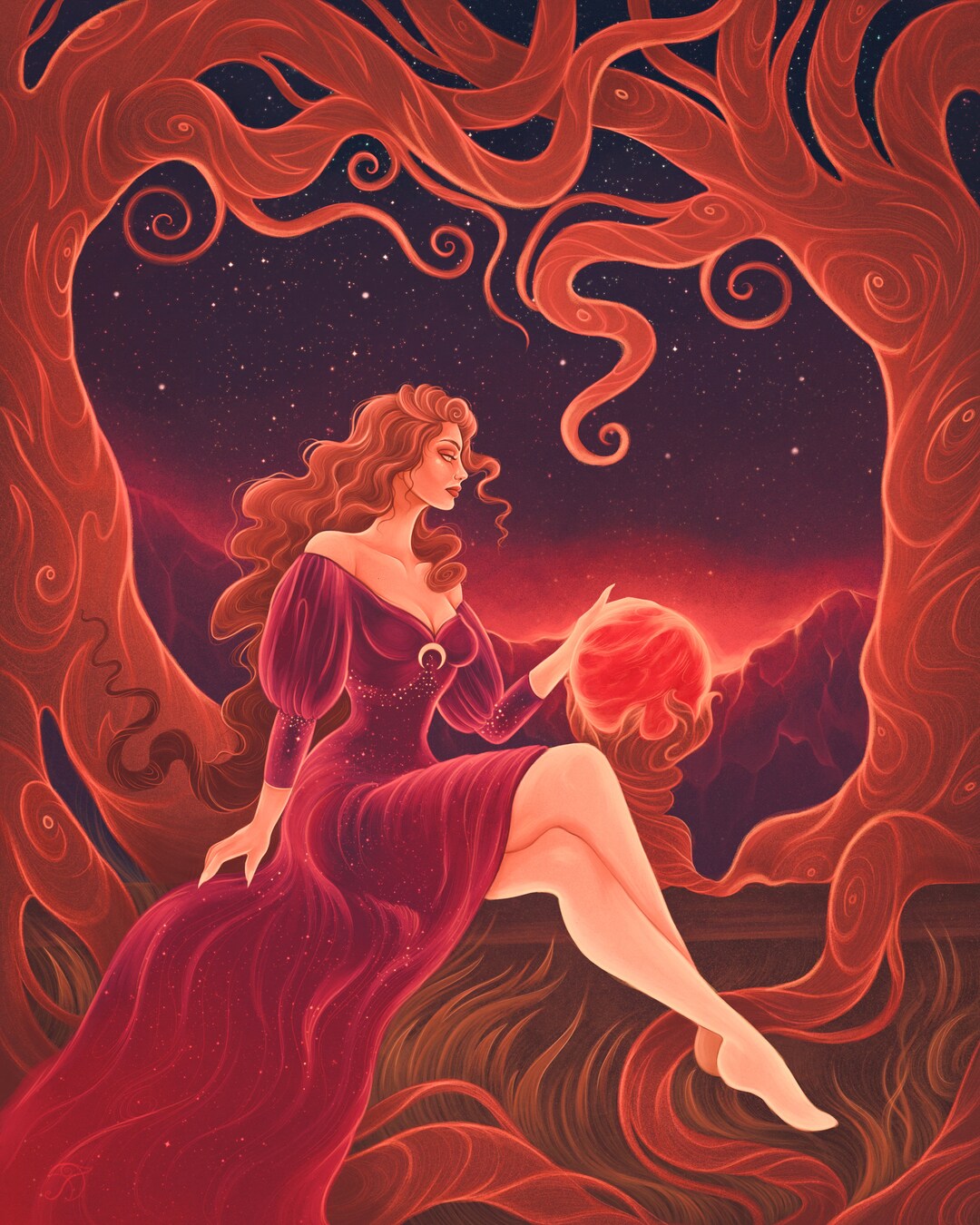 Magic Woman Wall Art, Divine Feminine Witch Art Print, Witchy ...