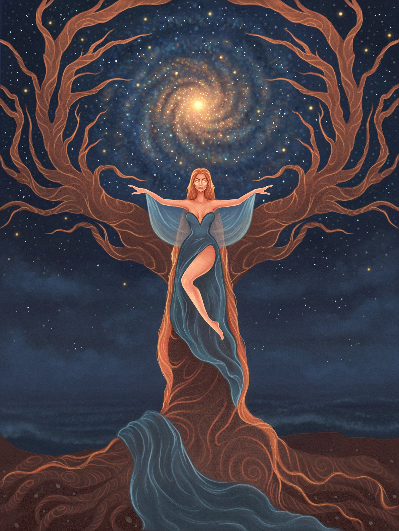 Spiritual Art Print, Goddess Wall Art, Mystical Awakening Divine ...