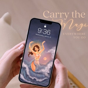 IPhone Ancient Goddess Phone Wallpaper, Celestial Witch Lockscreen, Sea ...