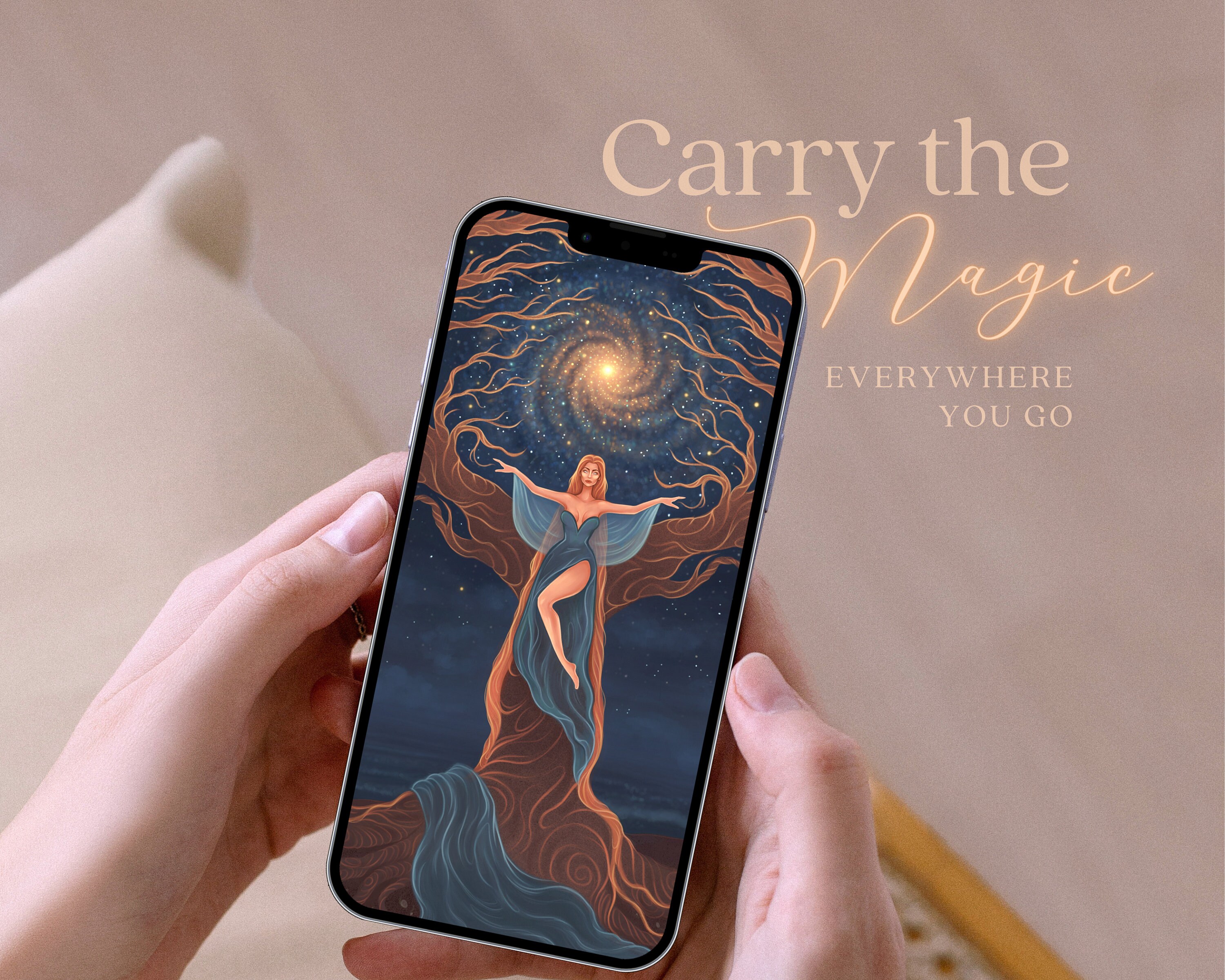 Celestial Goddess Phone Wallpaper Lockscreen, Divine Feminine Phone ...