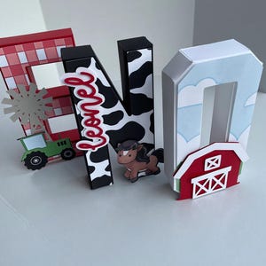 Farm 3D Letters, Farm Party Decor, 3D Letters, One Farm, One Party ...