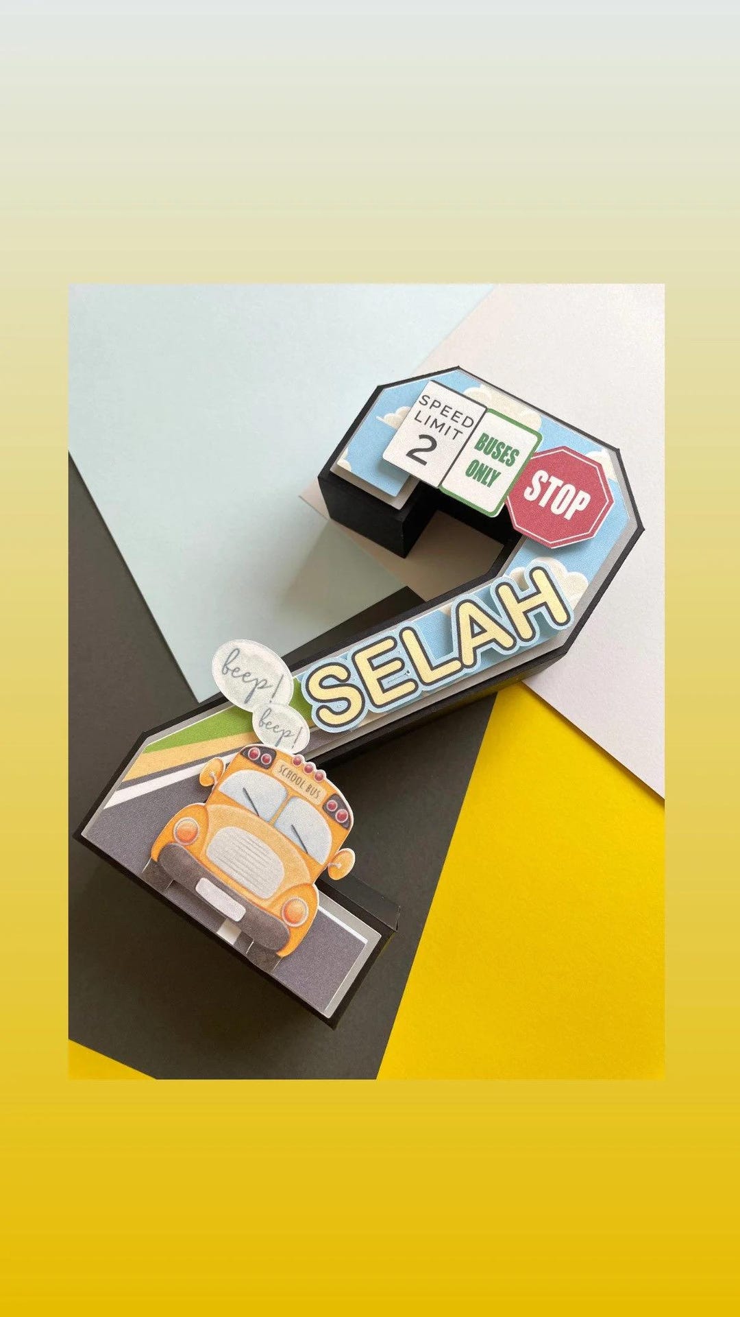 Bus 3D Number, Bus Theme Party, Bus Party Supplies, on the Road Letter ...